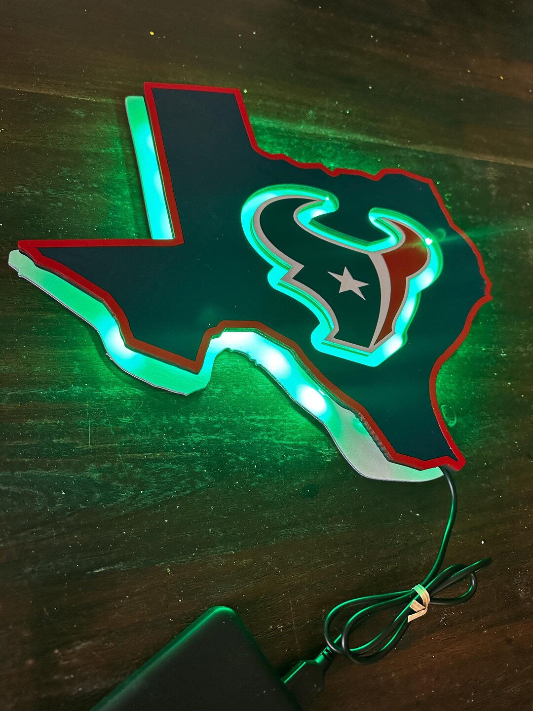 Houston Texans Lighted Wall Art Nightlight Bar Light - Etsy