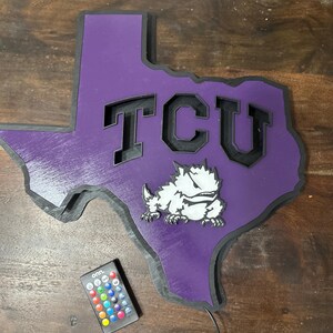 TCU Texas Christian University Horned Frogs Wall Light Night Light Bar ...