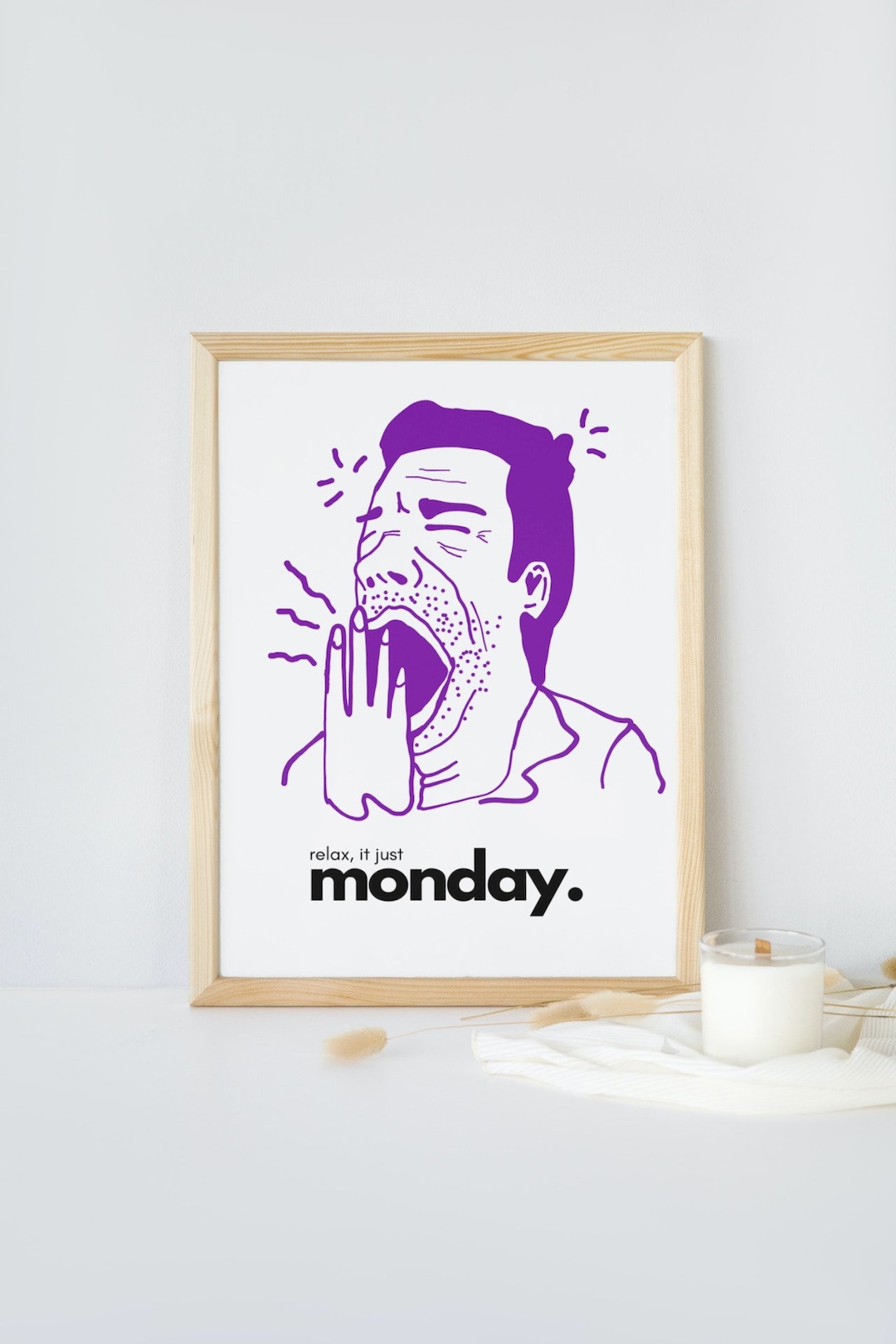 Printable Poster, Modern Poster, Funny Poster, Handdrawn Poster, Yawn ...