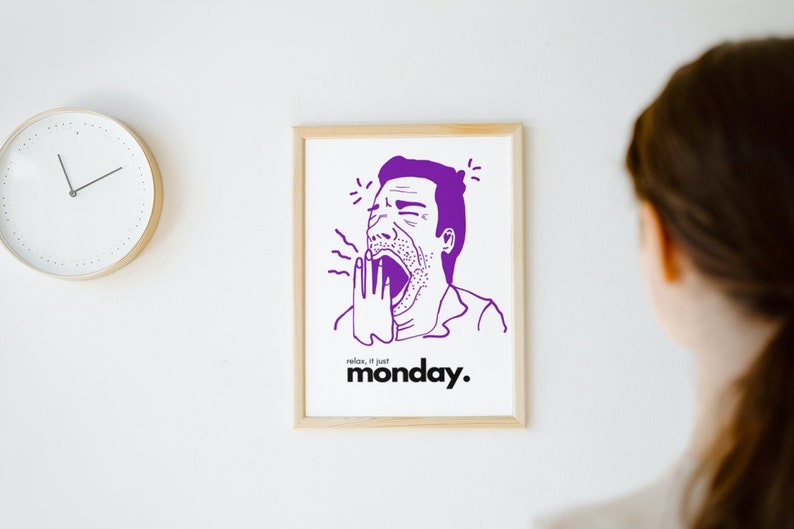 Printable Poster, Modern Poster, Funny Poster, Handdrawn Poster, Yawn ...