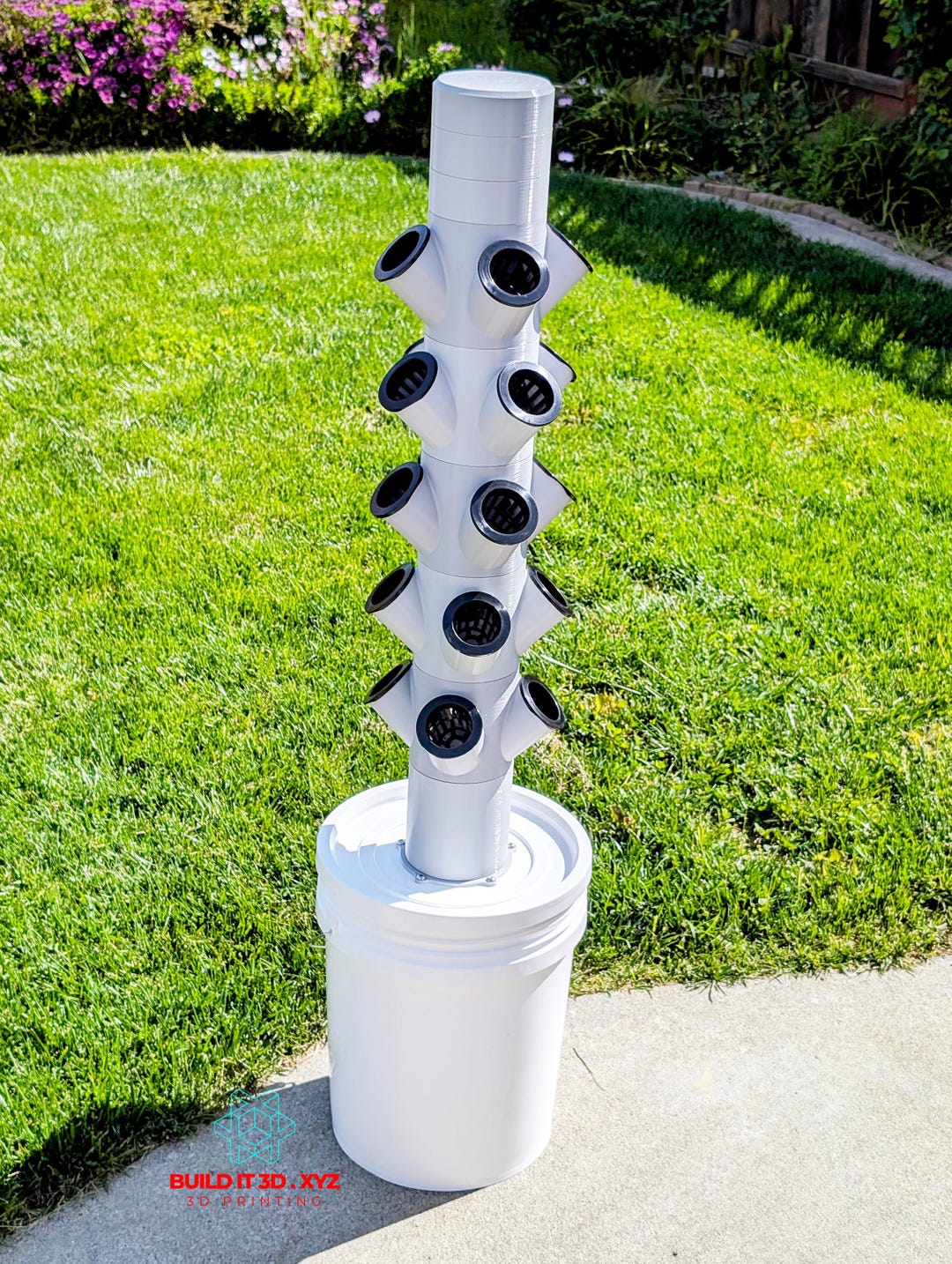 20-cup Hydroponic Tower: PETG 3D Printed Growing System. Self Standing ...