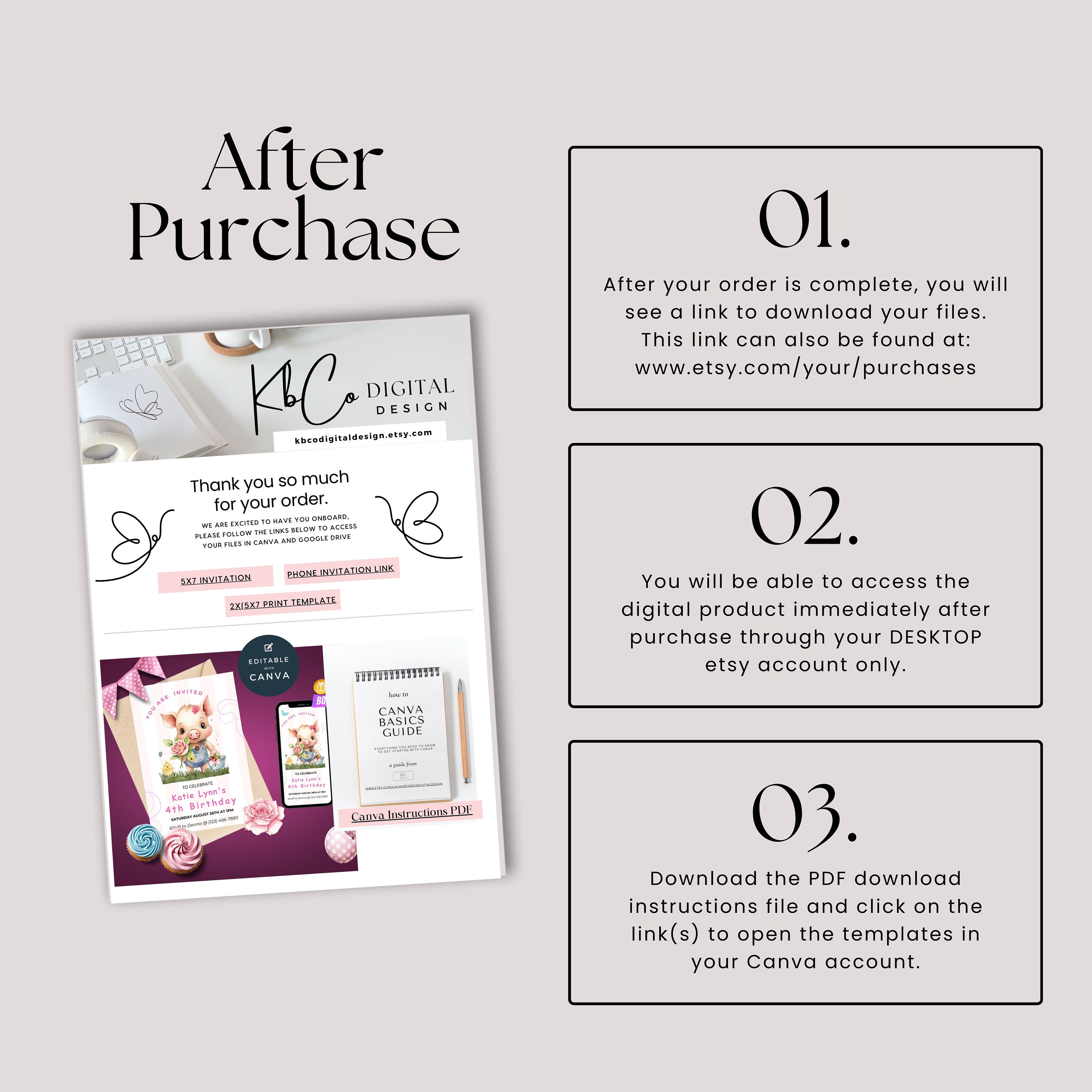 Editable Piggy Birthday Invitation Pig Invite Cute Pig - Etsy