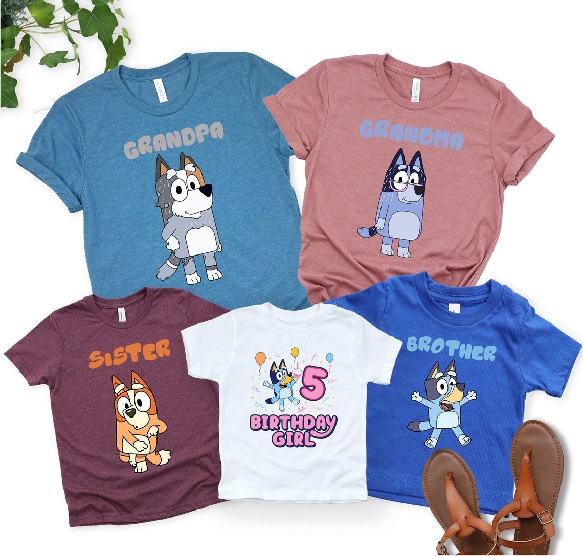 Custom Bluey Birthday Party Shirts Bluey Family Shirts Bluey - Etsy