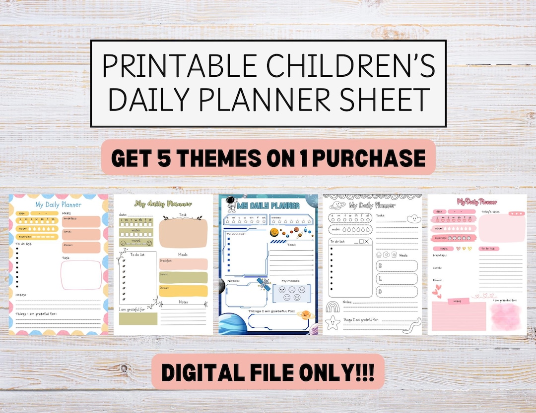 Printable Children's Daily Planner Sheet - Etsy