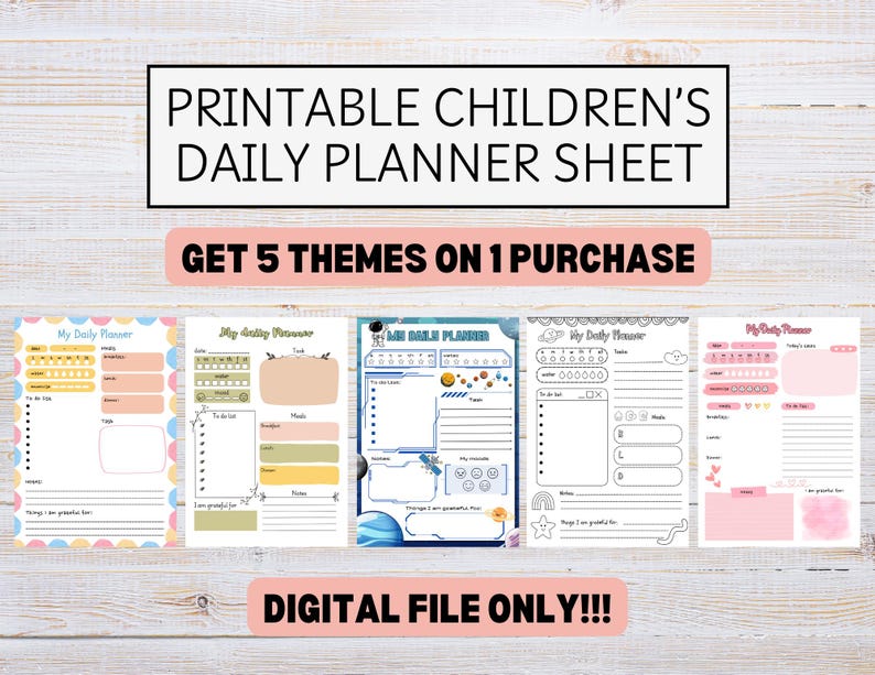 Printable Children's Daily Planner Sheet - Etsy
