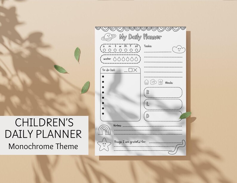 Printable Children's Daily Planner Sheet - Etsy