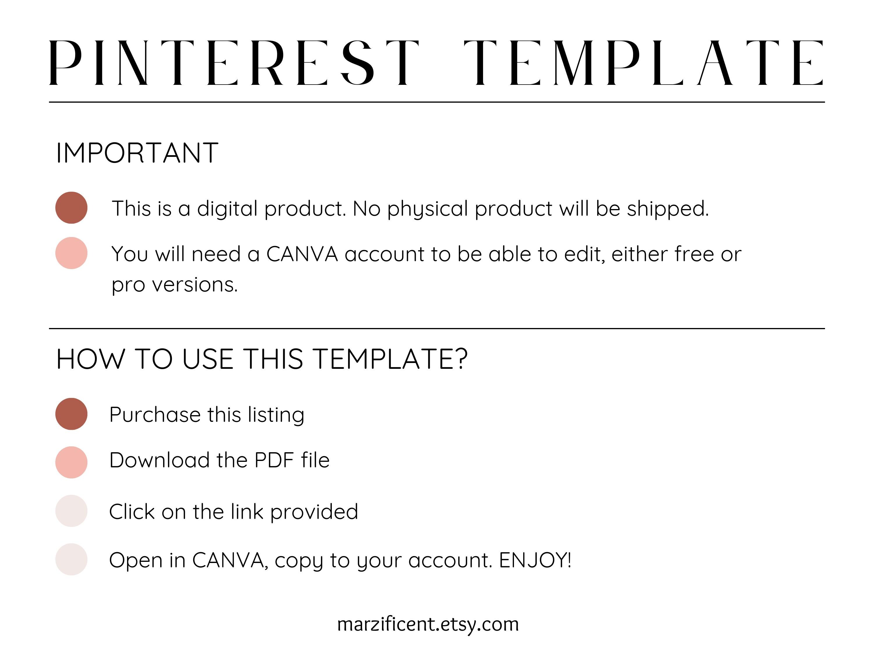 30 Pages Pinterest Pin Mockup Templates on Canva (1000x1500px) - Etsy