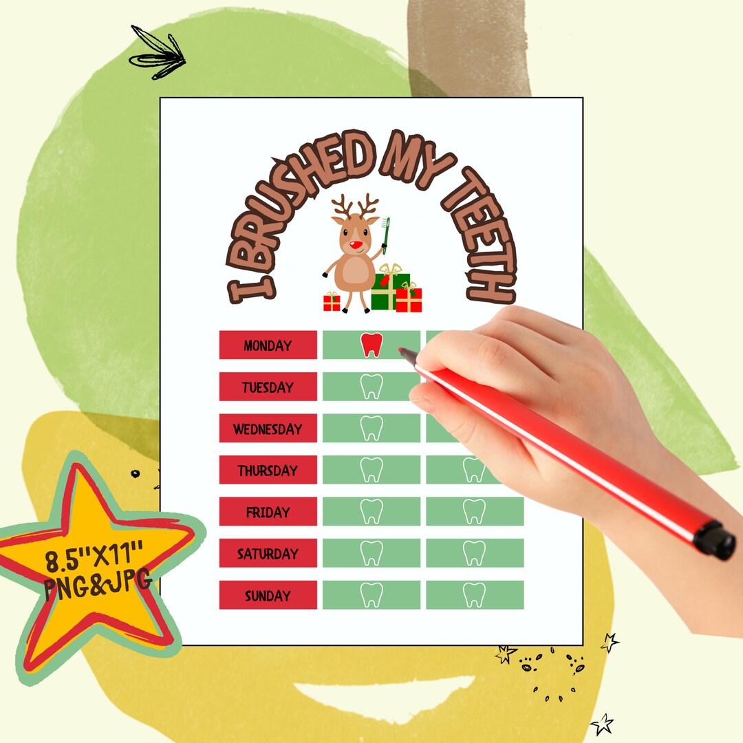 Printable Teeth Brushing Chart / I Brushed My Teeth / Kids Brushing ...