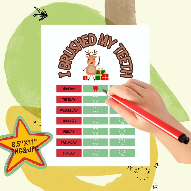 Printable Teeth Brushing Chart / I Brushed My Teeth / Kids Brushing ...