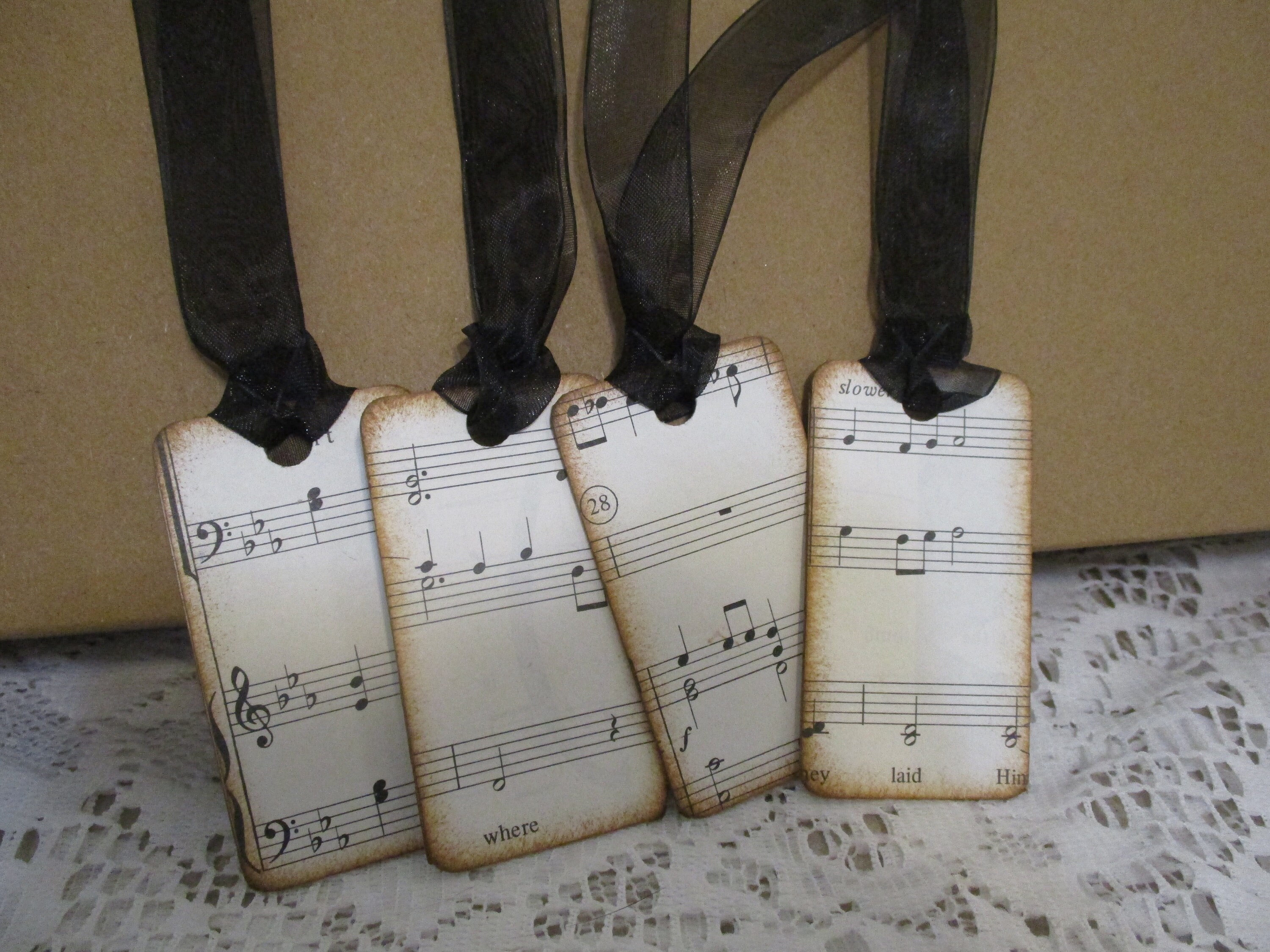Music Notes Gift Tags: Vintage Sheet Music, Handmade Set of 8 - Etsy