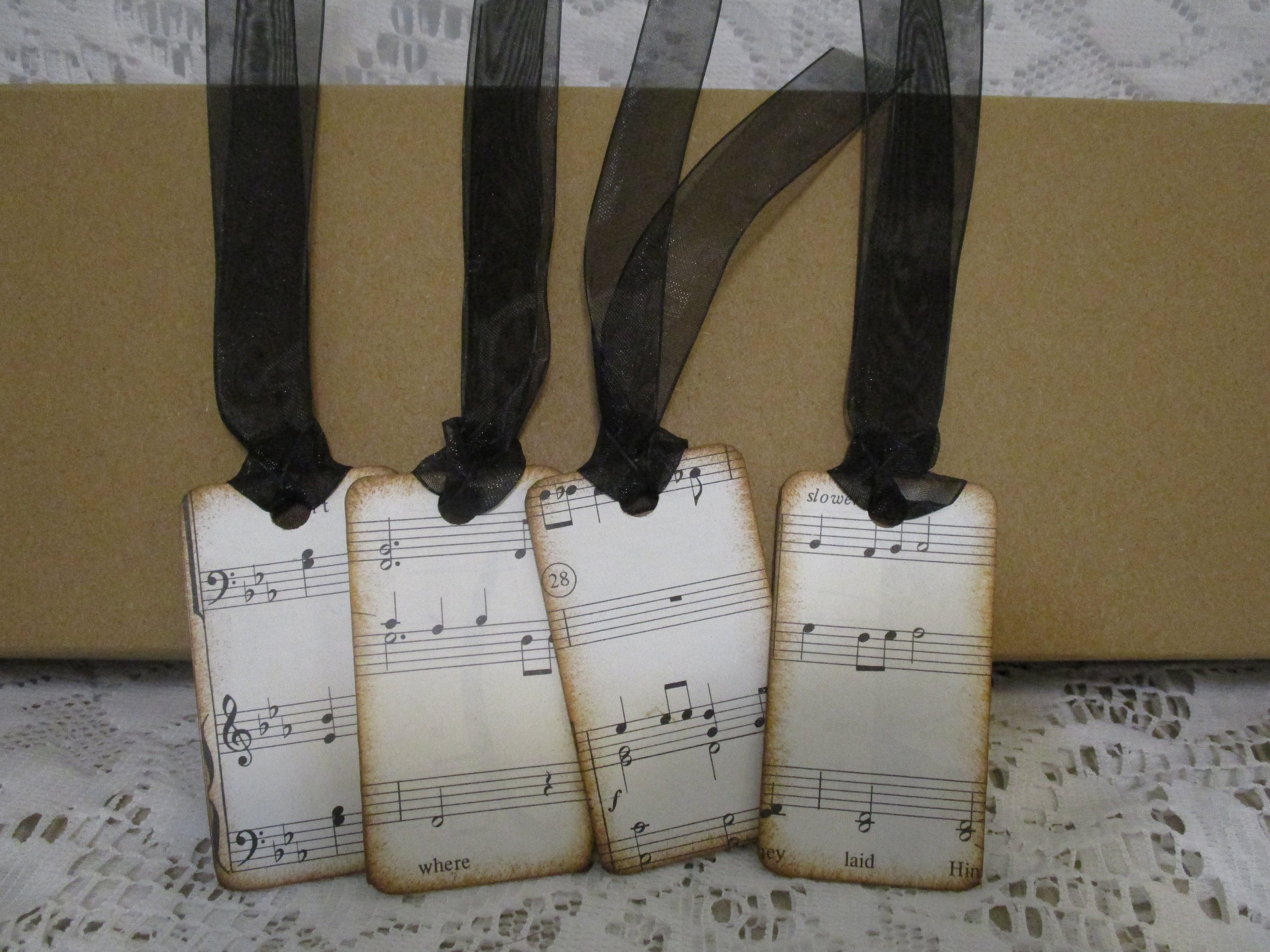 8 Music Notes Handmade Gift Tags Vintage Music Sheets to - Etsy