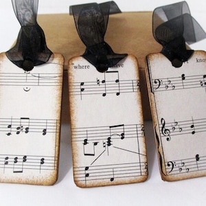 8 Music Notes Handmade Gift Tags | Vintage Music Sheets to From Tags ...