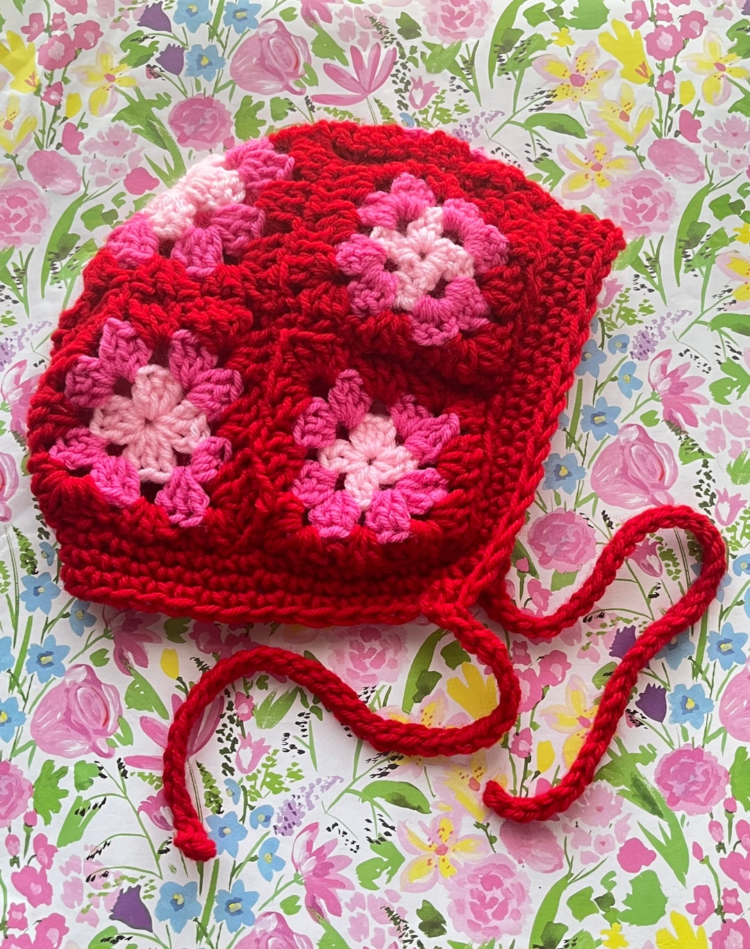 Granny Square Crochet Bonnet | Adult Sized - Etsy