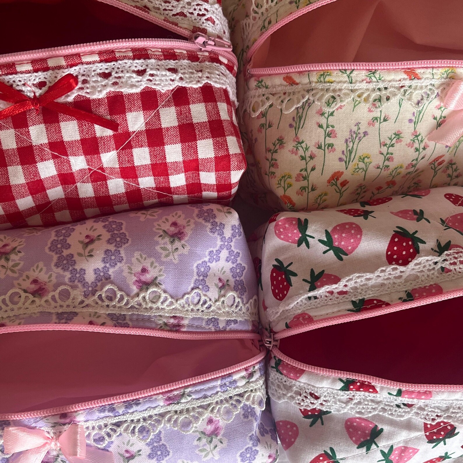 Handmade Lace Bow Pouches - Etsy