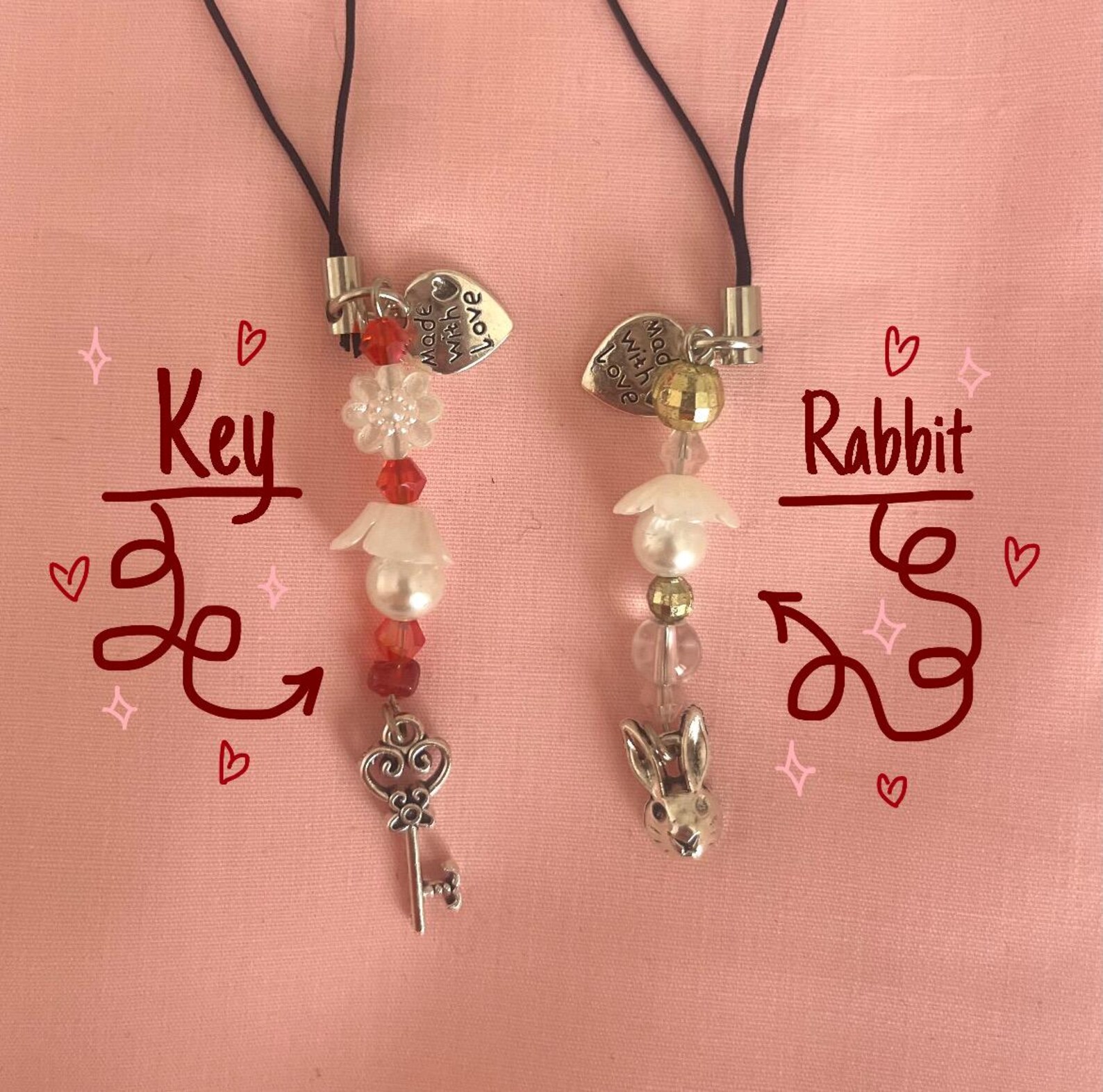 Beaded Phone Charm Keychains - Etsy