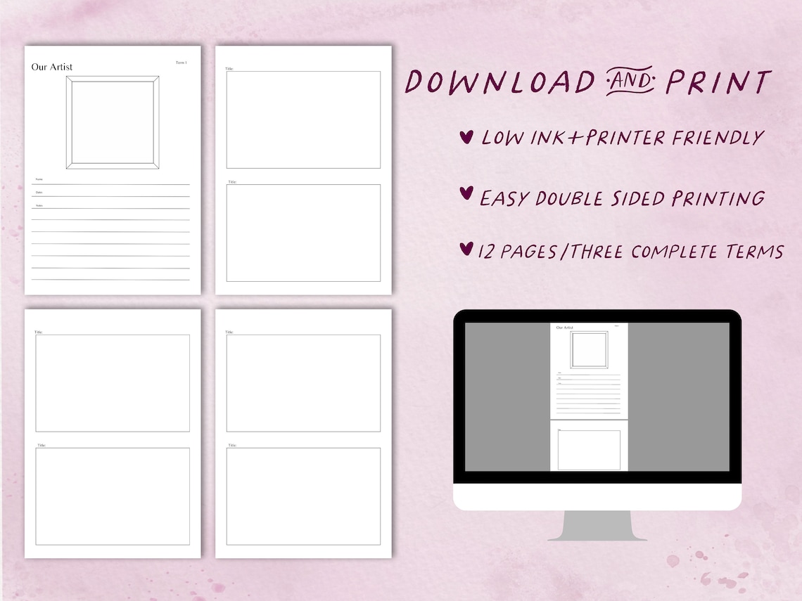 Charlotte Mason Artist Study Notebook Insert Charlotte Mason Picture ...