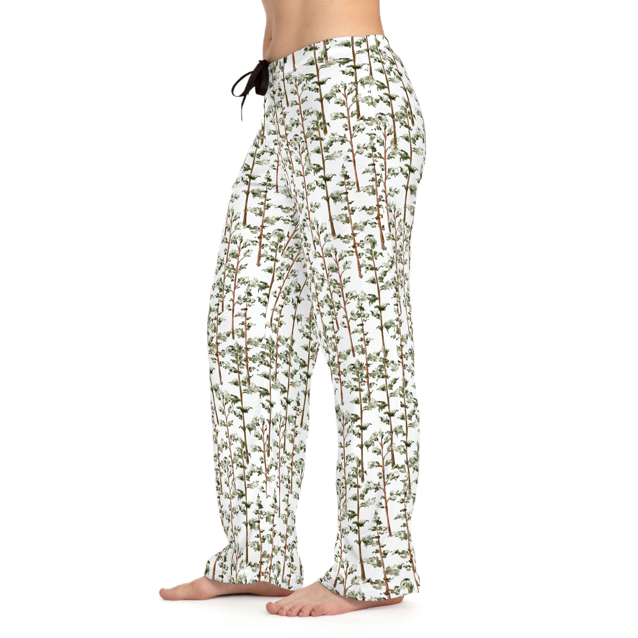 Pine Tree Women's Pajama Pants, Forest Theme Pjs, Pine Tree Pajama ...
