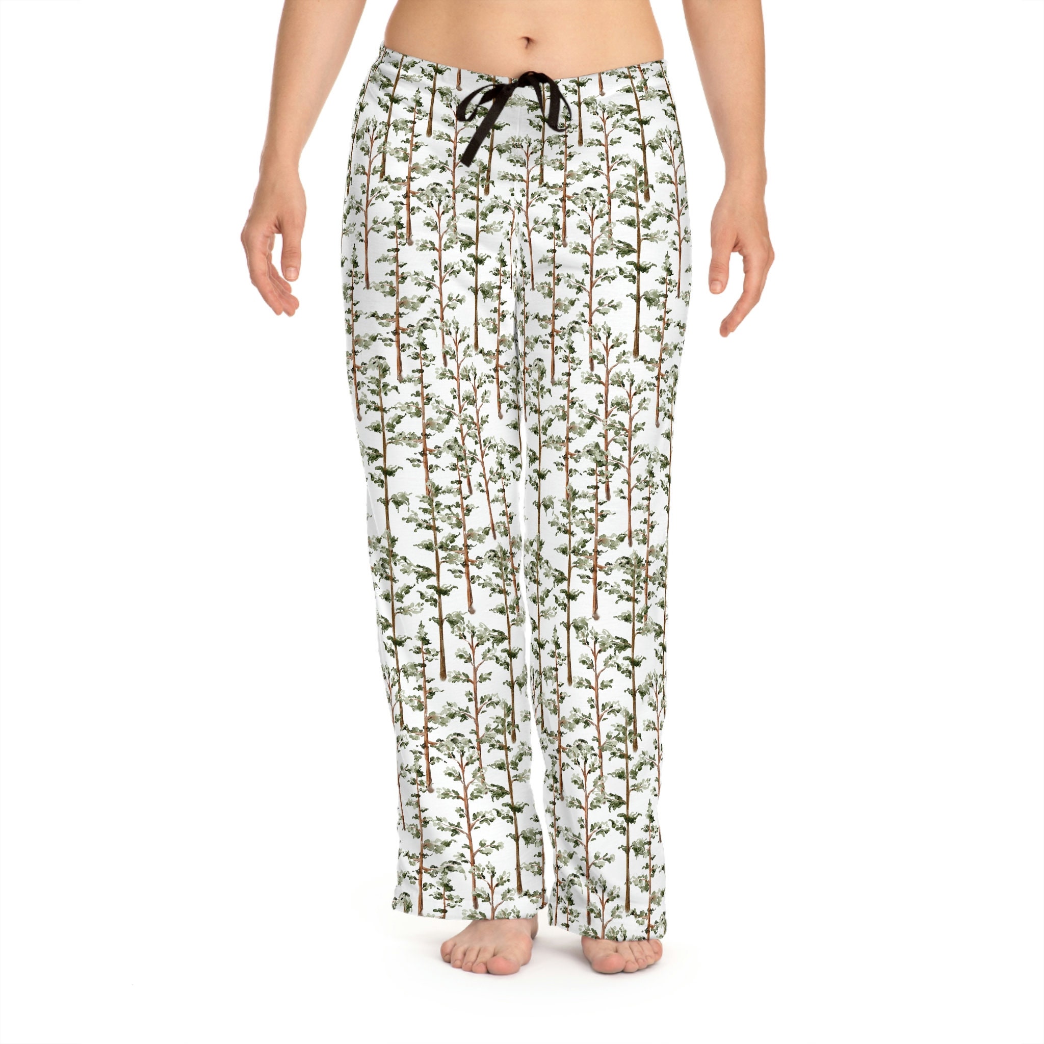 Pine Tree Women's Pajama Pants, Forest Theme Pjs, Pine Tree Pajama ...