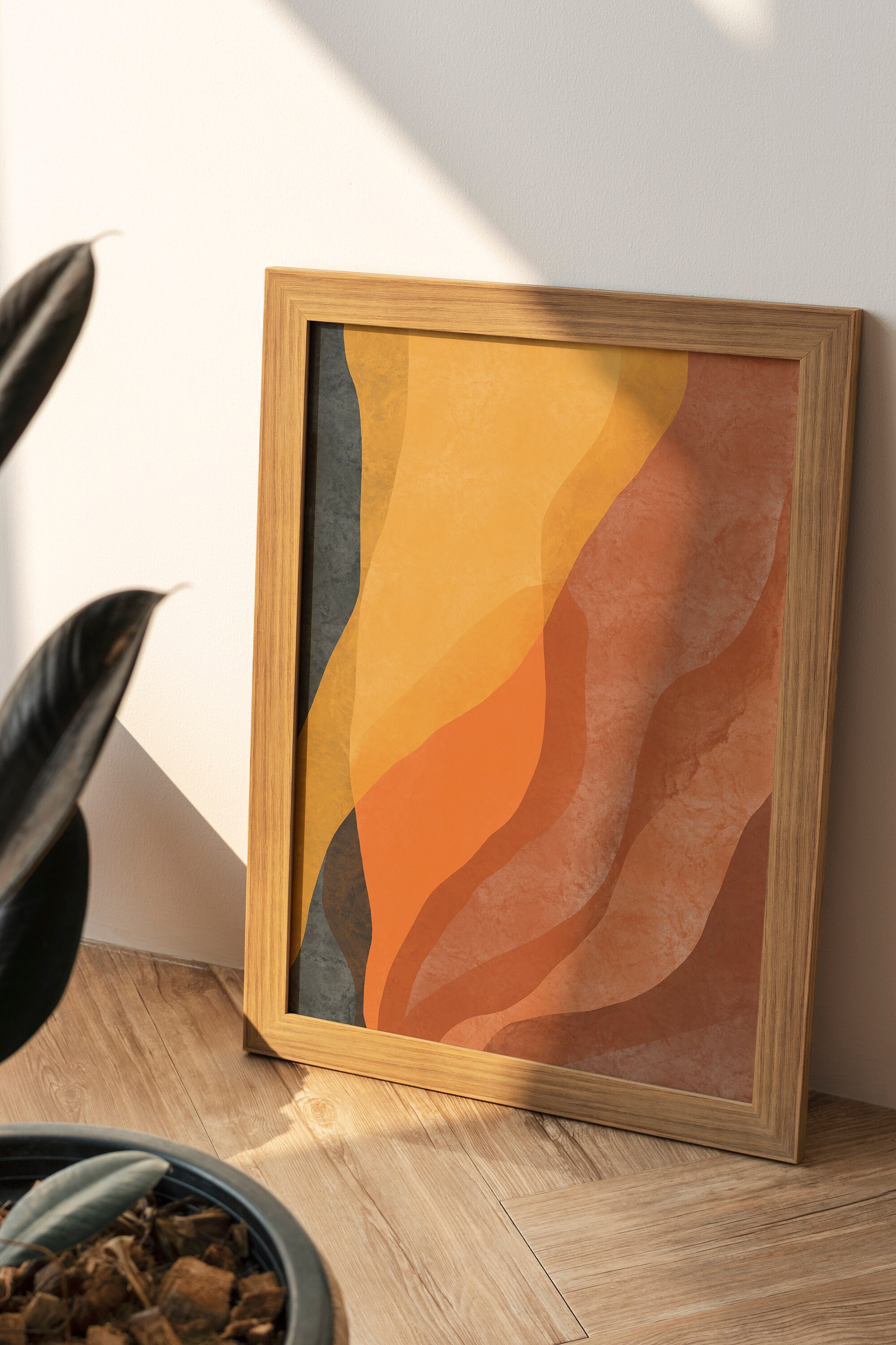 Burnt Orange Abstract Printable Wall Art Print Set of 3, Modern ...