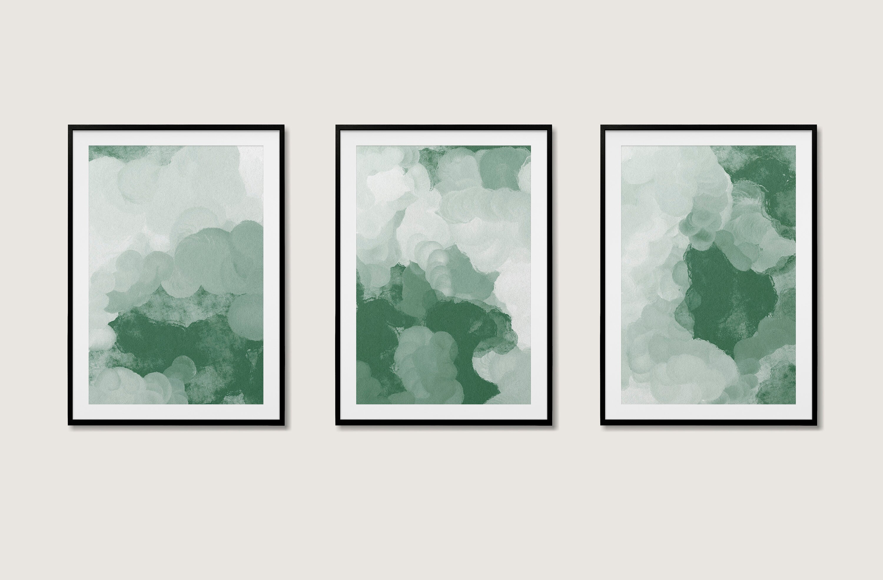 Green Abstract Wall Art, Downloadable Modern Abstract Digital Print ...