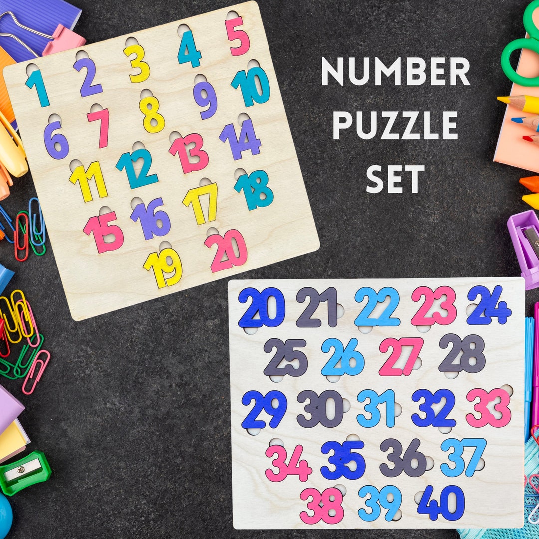 Number Puzzle Set Number Puzzle Wooden Puzzle for Kids Montessori ...