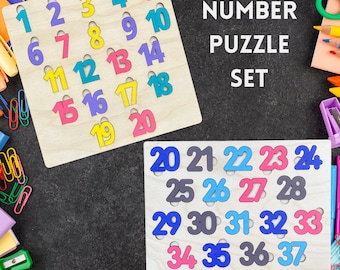 Childs Montessori Number Puzzle - Etsy