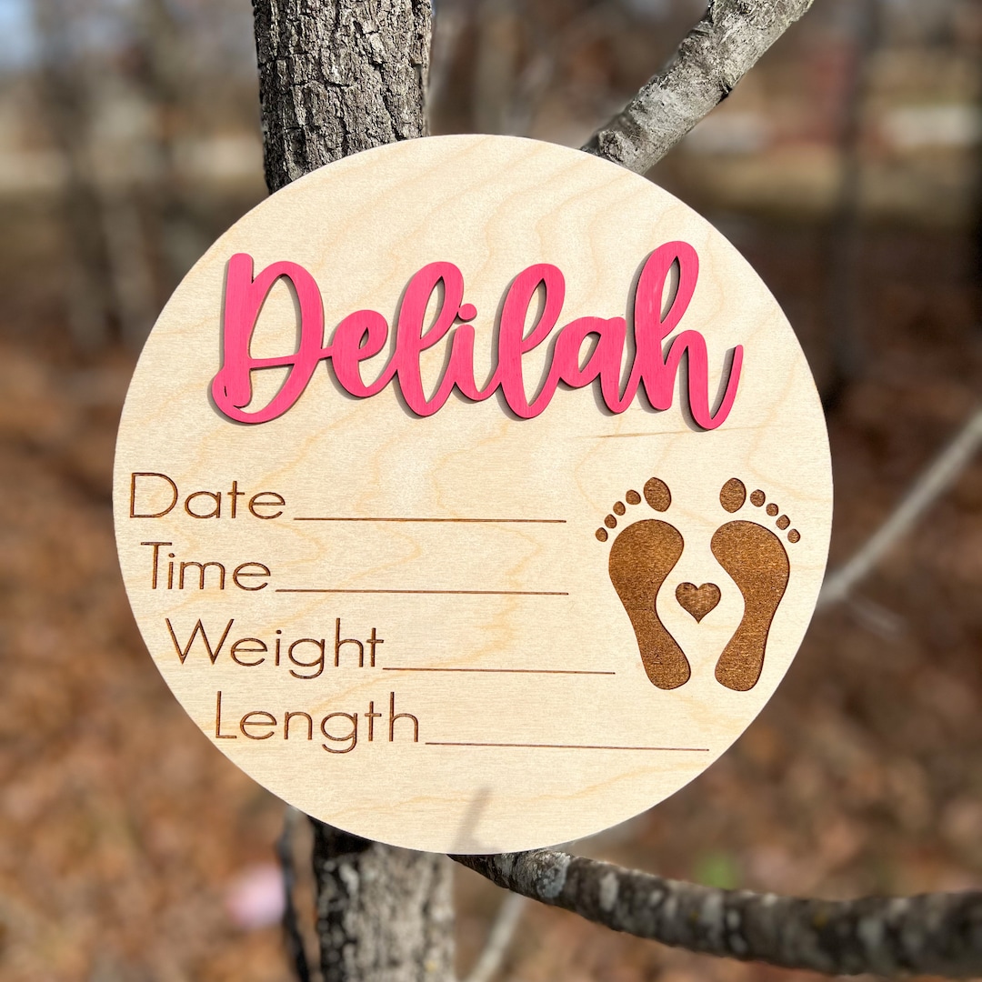 Personalized Baby Announcement Sign With Birth Stats Announcement Sign ...