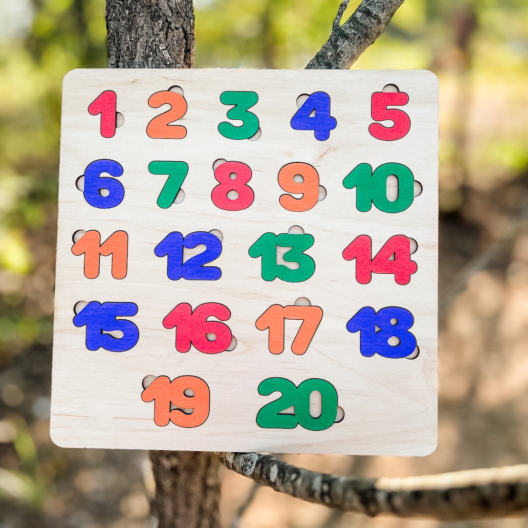 Number Puzzle Wooden Puzzle for Kids Montessori Number Puzzle - Etsy