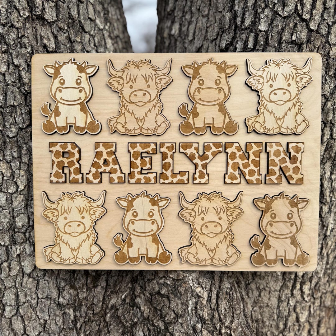 Personalized Cow Puzzle With Name Puzzle With Cows Puzzle - Etsy