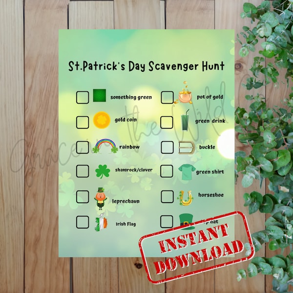 St Patricks Day Scavenger Hunt - Etsy