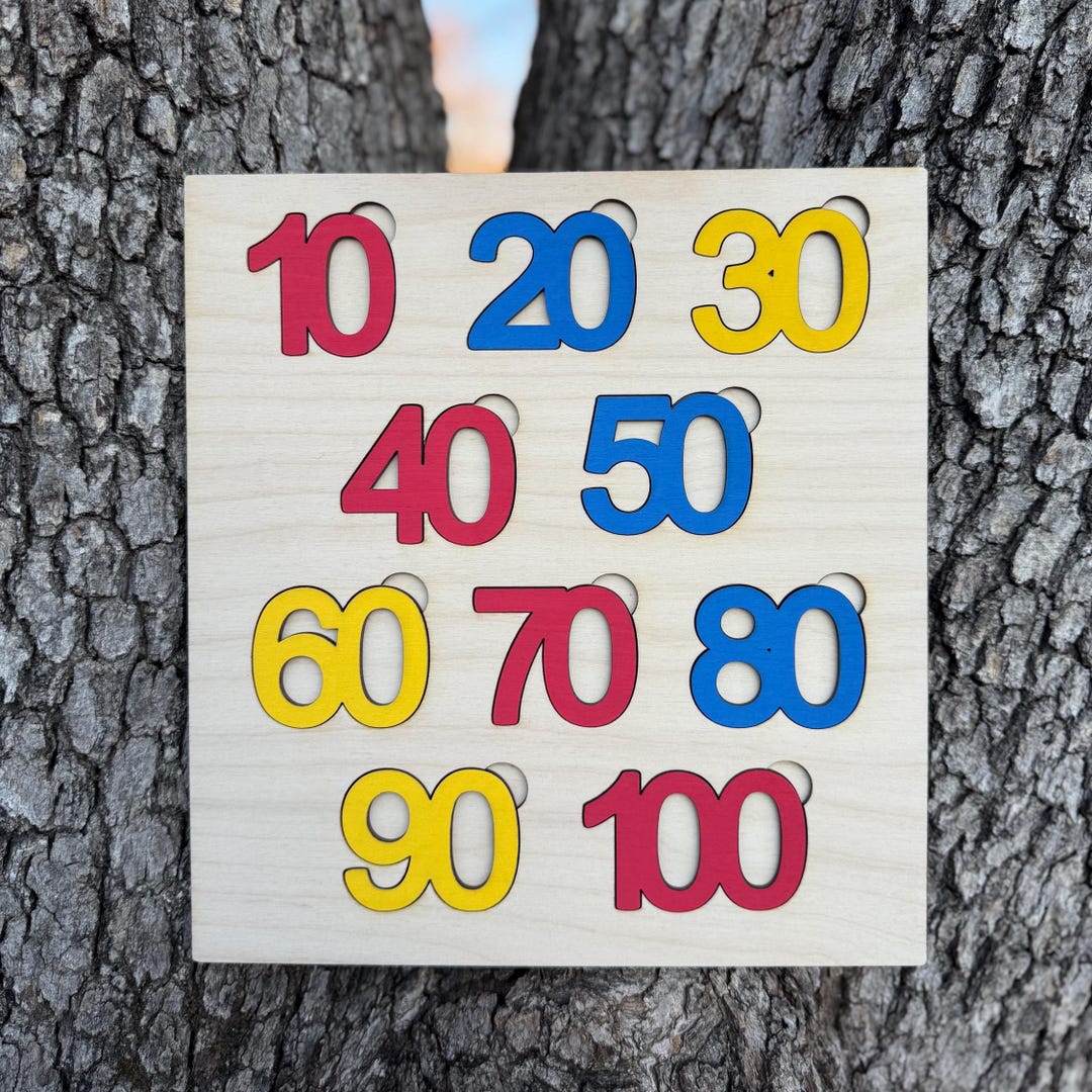 Counting by 10s to 100 Wooden Number Puzzle Wooden Puzzle for Kids ...