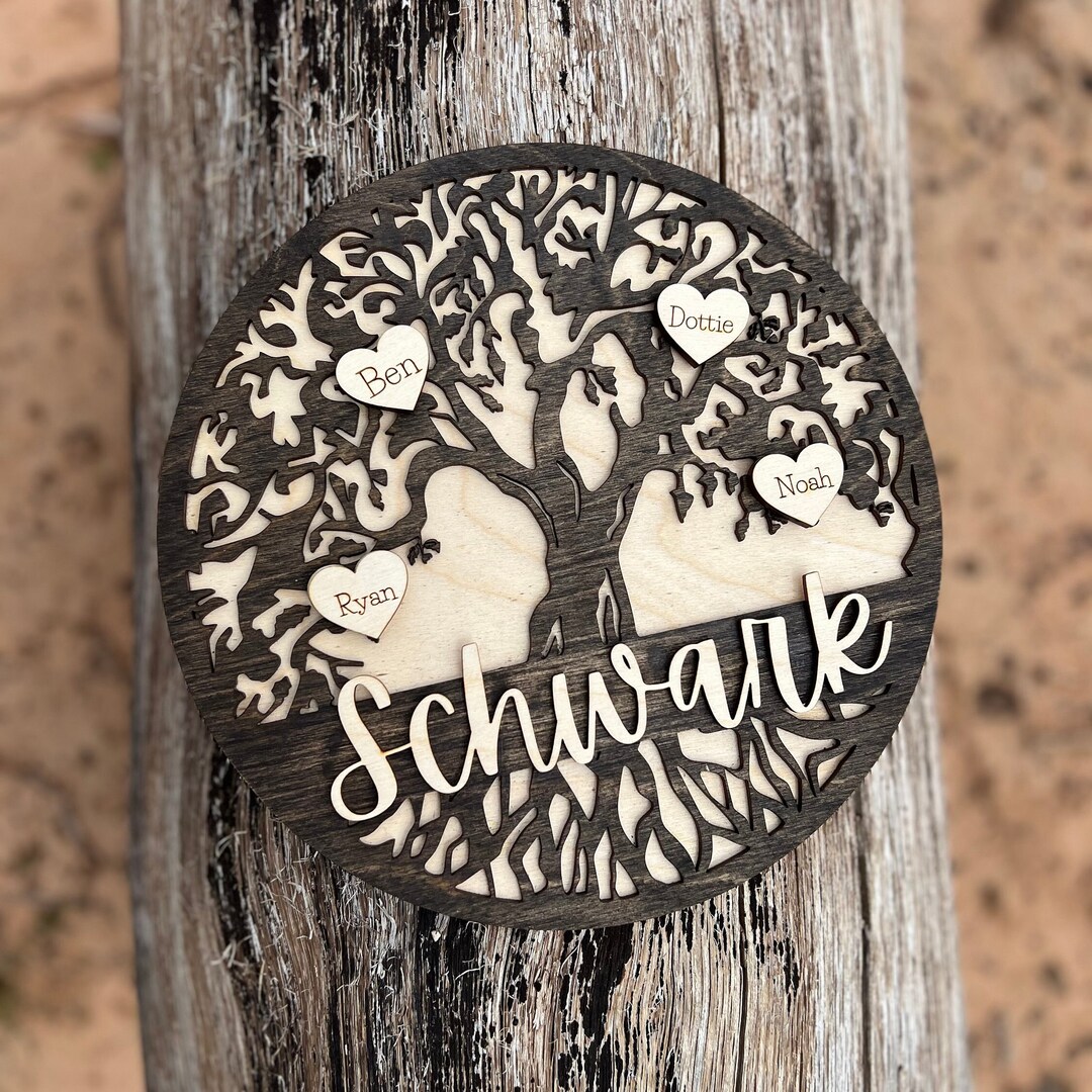 Family Tree Mothers Day Present Wooden Family Tree Grandkid - Etsy