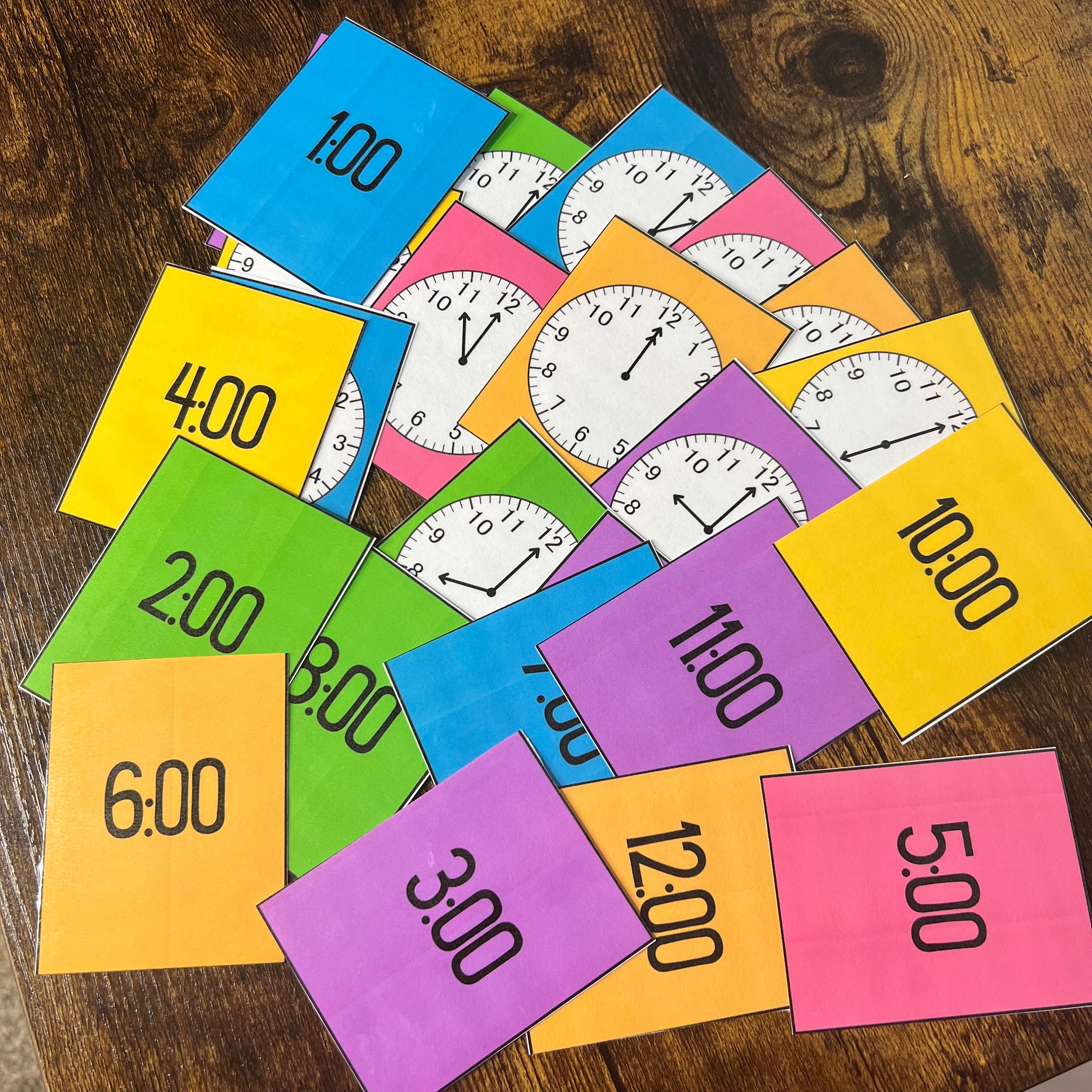 Flash Cards Learn to Tell Time Homeschool Flashcards I - Etsy