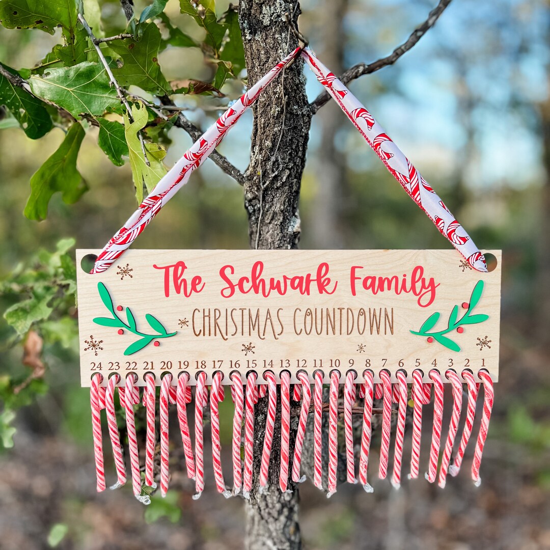 Candy Cane Advent Calendar Christmas Countdown Candy Cane Countdown ...