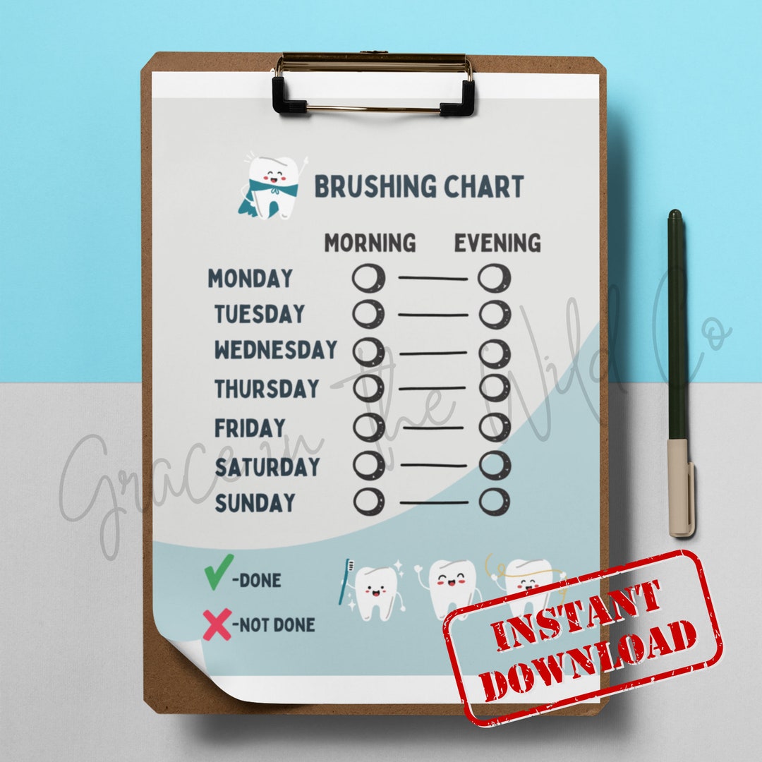 Tooth Brushing Chartchecklist for Brushing Teethadhd Checklist for ...