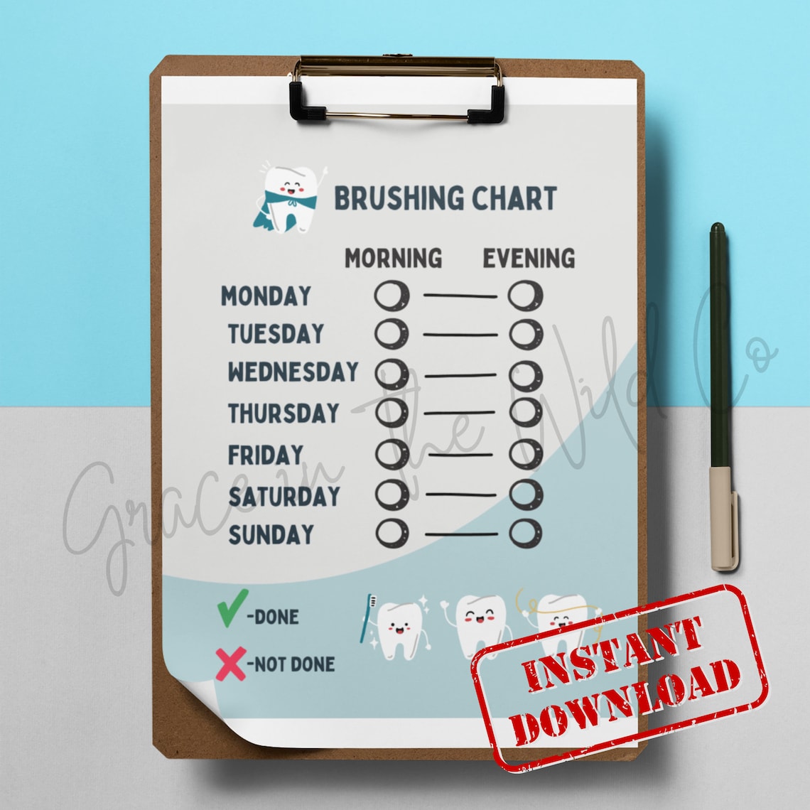 Tooth Brushing Chartchecklist for Brushing Teethadhd Checklist for ...