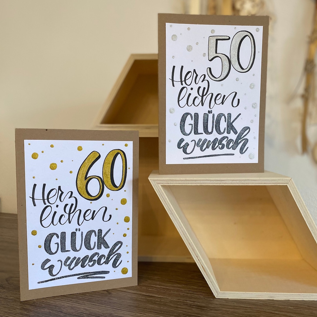 Round Birthday Card, 50th Birthday Card, 60th Birthday Card, Folding ...