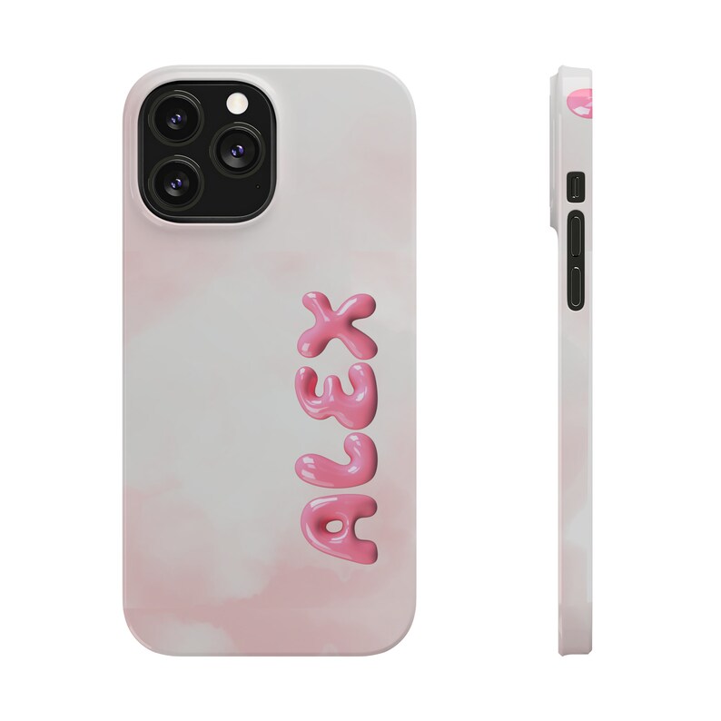 Custom Name Slim Phone Cases Bubble Letters Aesthetic iPhone Case Soft ...