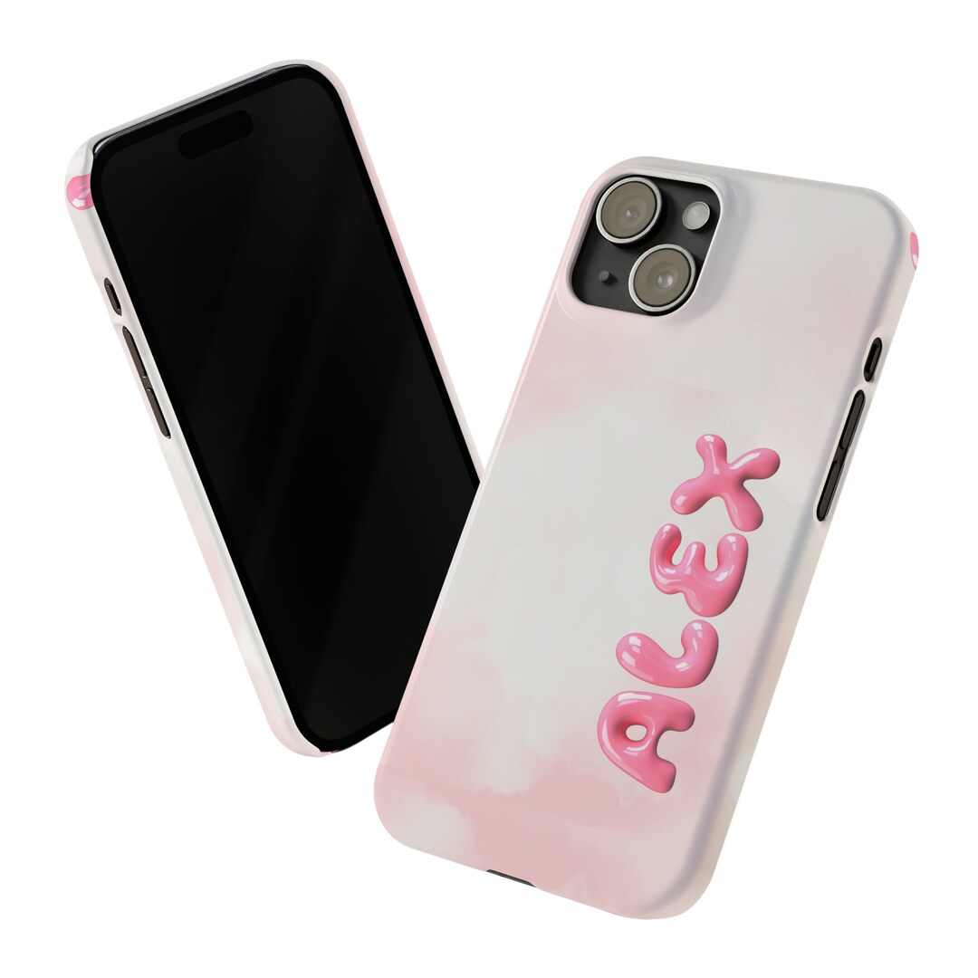 Custom Name Slim Phone Cases Bubble Letters Aesthetic iPhone Case Soft ...