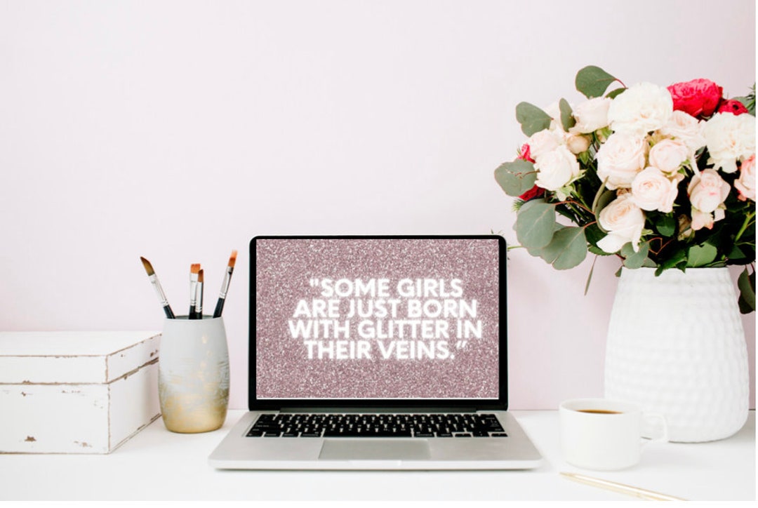 Feminine Girl Power Desktop Wallpaper - GLITTER! - Etsy