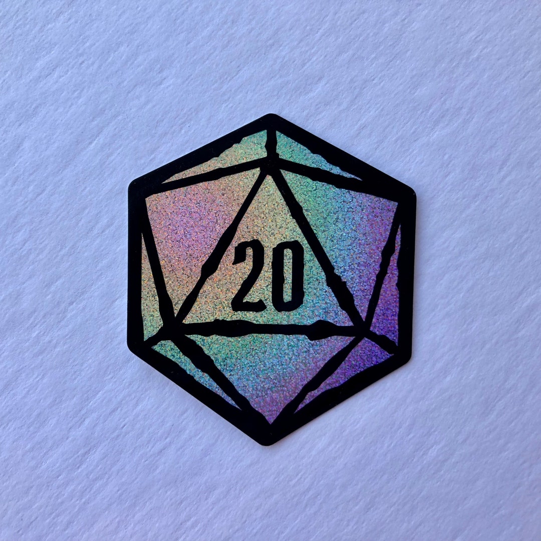 RAINBOW SPARKLE D20 Dnd Sticker for Fantasy Nerds and Weirdos Pretty ...