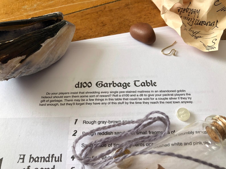 35 PAGES D100 Garbage Table Roll Chart an Alternative to the Trinket ...