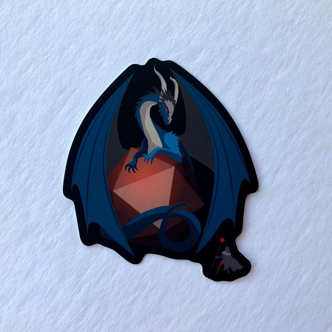D20 DRAGON HOARD Dnd Sticker for Fantasy Nerds and Weirdos Shimmery D20 ...