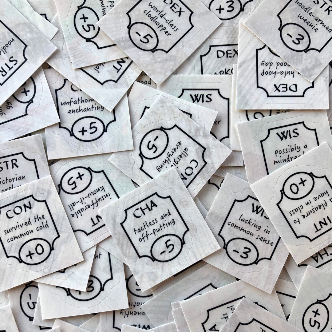 Full Set of MINI Dnd STAT STICKERS || Snarky and Sarcastic Stickers to ...