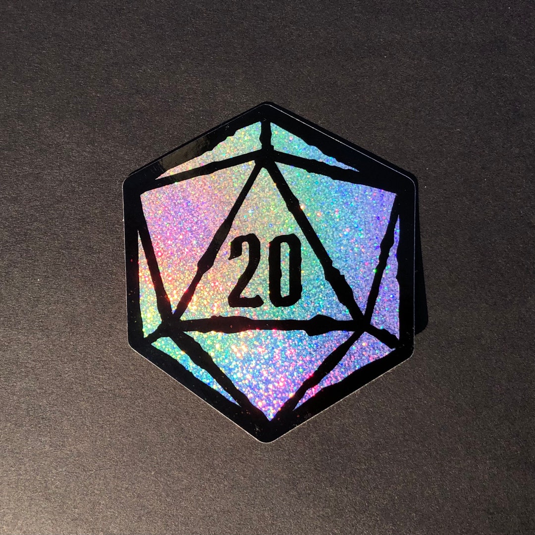 RAINBOW SPARKLE D20 || Dnd Sticker for Fantasy Nerds and Weirdos ...