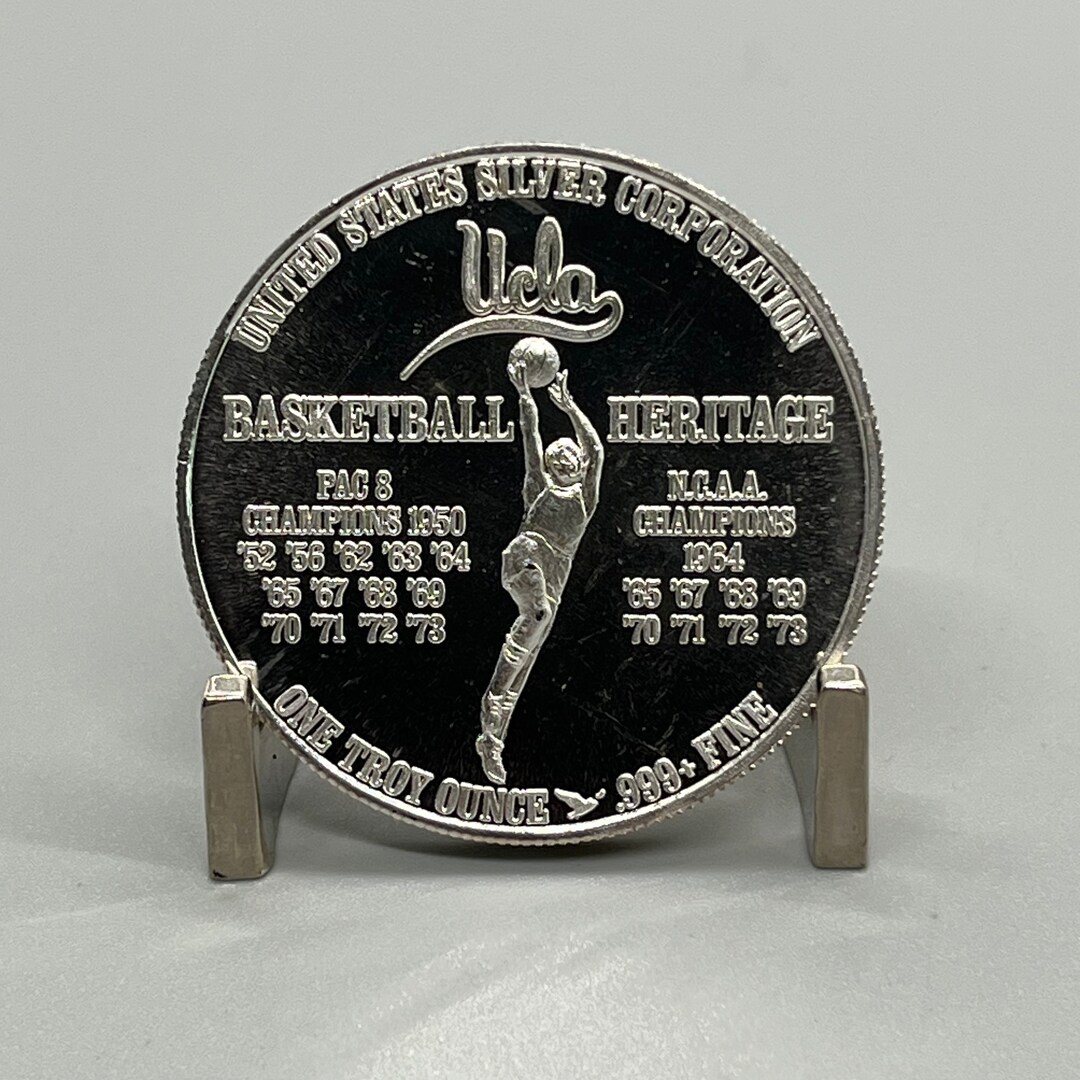 John R Wooden UCLA Head Basketball Coach 25 Years 1 Oz .999 Silver ...