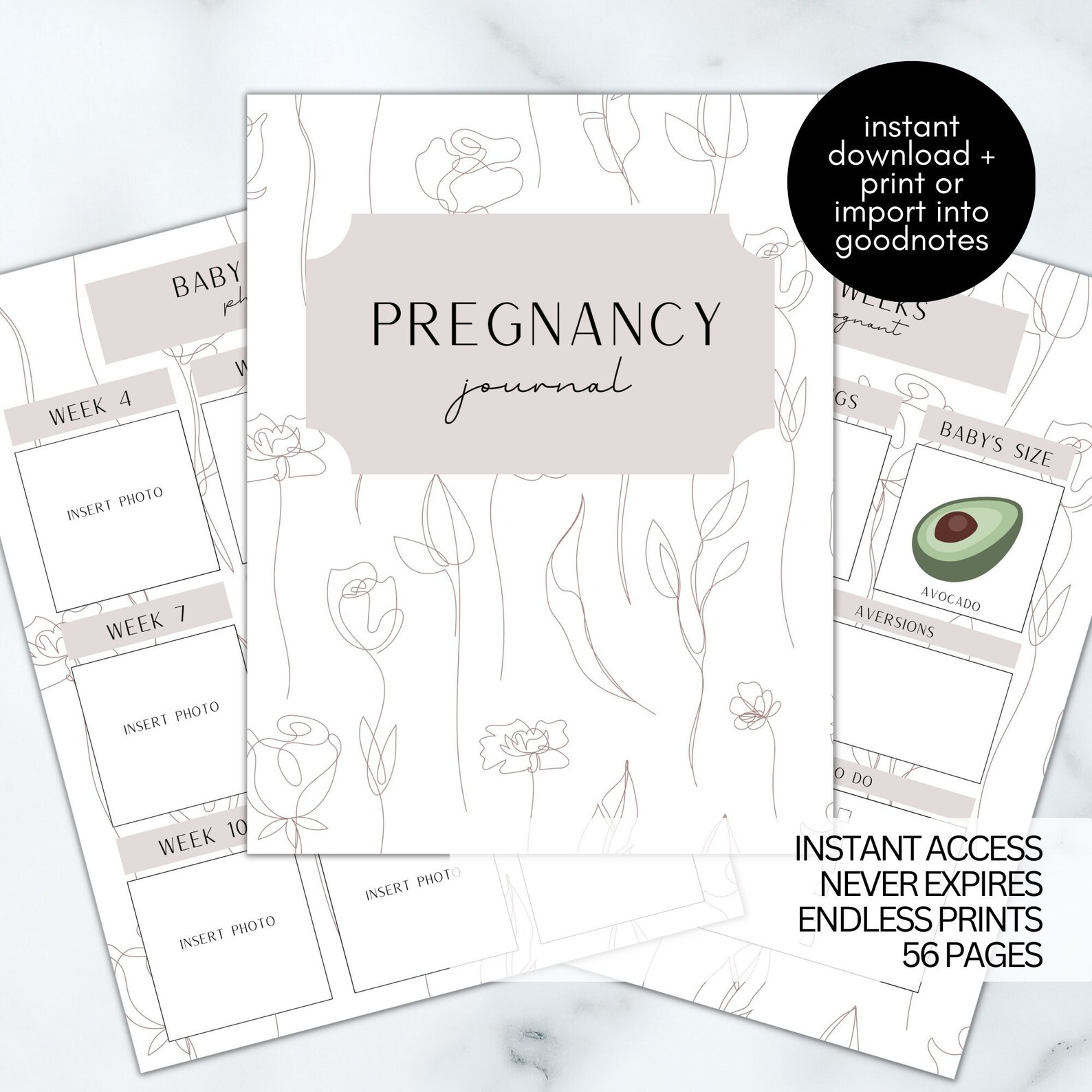 Digital Pregnancy Journal | Digital Pregnancy Planner | Goodnotes ...