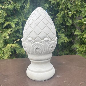13.5" Concrete Finial Fountain Top Large Outdoor Decor Cement ...