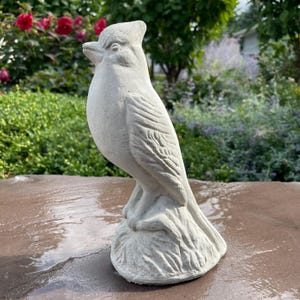 Concrete Cardinal Garden Statue 12 Large Outdoor Cement Bird Lover Gift ...