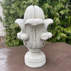 11" Tulip Flower Finial Foutain Top Decor Concrete Statue Outdoor ...